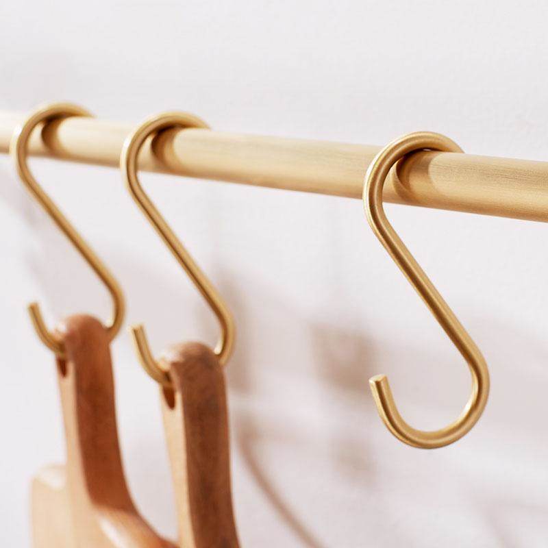 Light Luxury Brass Coat Hook European Style S-shape Hook Single Coat ...